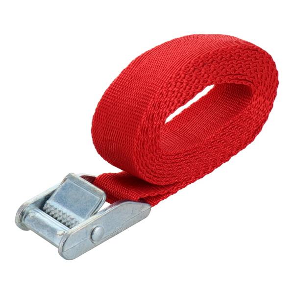 ベルト長さ：2ｍベルト幅：25mm耐荷重：80kg破断強度：400kg【特長】●ベルト式だから、結束固定するものを傷つけにくい！【用途】●軽量物の荷締めに●家庭内や倉庫内の荷崩れ防止に●旅行や収納時などのケースの開き防止に※けん引、吊り下げ...