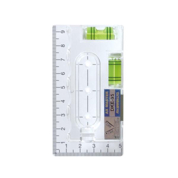 電工ケガキゲージ(強力マグネット付)　DKE-95スイッチボックスのケガキ作業に!!消えにくい目盛り4本線アクリル気泡管スケール付(取引・証明外)強力マグネット付サイズ：95（巾）ｘ51（高さ）ｘ12.5（長さ）mmメーカー：アックスブレー...