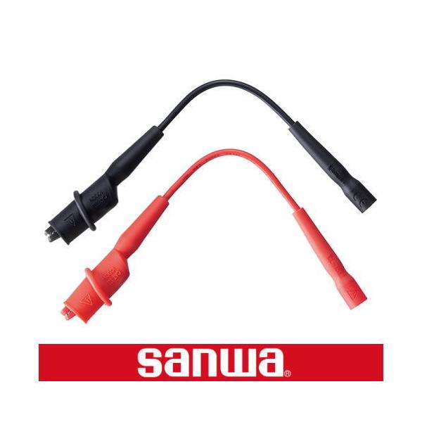 テスタピンをワニ口に変換するアダプタです。 ※本商品は赤・黒のセット販売品です開口径：φ4mm以内を推奨（※最大直径寸法：φ5mm)IEC61010 CAT.III 1000V全長約0.2m※10A以内であっても接続本体の測定仕様を超える電...