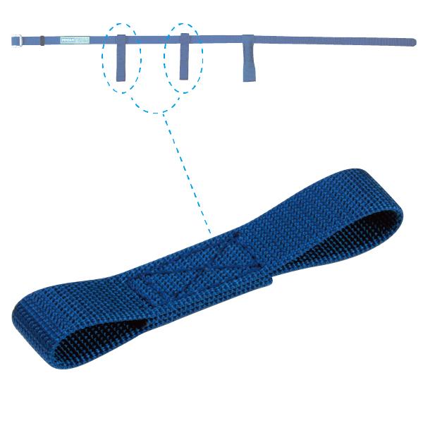 補助帯用吊りベルト DB2BLTN安全帯のズレ落ちを防止する補助帯の吊りベルト ●交換用吊ベルト●入数：1個●カラー：ブルーJANコード：4937897057120メーカー：ジェフコム株式会社(デンサン・JEFCOM・DENSAN)