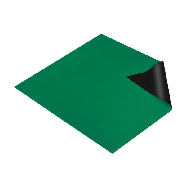 補強繊維により、敷設後に縮みにくく、マットの端が反り上がらないNBR製マット内部に挟み込んだ網状の繊維でマットにコシを持たせており、床用マットとしてもご使用いただけます。表面のすべり性が良いため、組立作業の机上などに最適です。外形寸法：1（...