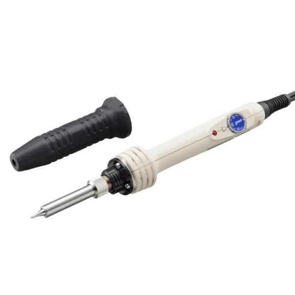 200-500℃/温度調節ボリュームで幅広いはんだ付けに対応可能（耐熱保護キャップ付）型番：PX-211定格電圧：100V AC 50/60Hz消費電力：80W温度設定範囲：200?500℃リップル温度：無負荷時±5℃絶縁抵抗：100MΩ以...