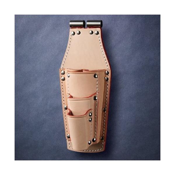 チェーン式ペンチ・ドライバーホルダーTITプレート補強入り台部表皮二重皮縫鋲補強サイズ：全長245x横幅100mmメーカー：ニックス(KNICKS)