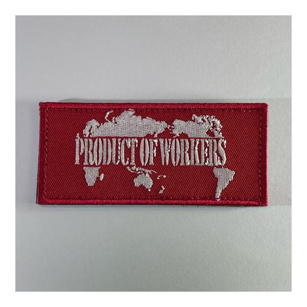 ベルクロタイププロダクトロゴワッペン赤地に白マジックテープタイプサイズ：45mmX100mmメーカー：ニックス(KNICKS)