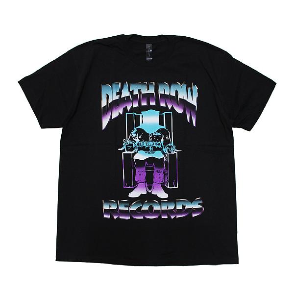レコードレーベル、DEATHROW RECORDS(デスロウレコード)のTシャツ。スヌープドッグ、2パック、ドクタードレーなどが在籍していた90年代を代表するヒップポップレーベルのロゴをクロム合金調にアレンジしたデザインです。[ ブランド ...