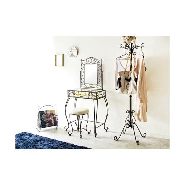 ■品番/D-1251 ■サイズ/ドレッサー：幅720 ｘ奥行410 ｘ高さ1320(mm)スツール：幅385 ｘ奥行385 ｘ高さ430(mm)■カラー/-■素材・仕様/スチール(粉体塗装)、ミラー（3mm厚）、強化ガラス（5mm厚）、MD...