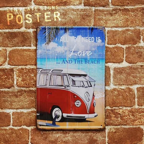 ■品番/(3) ALL YOU NEEDS LOVE AND THE BEACH VOLKSWAGEN■サイズ/幅200ｘ高さ300 (mm)■カラー/■素材・仕様/材質：ブリキ 【お届けに関して】大変申し訳ございませんが、メール便での配送...