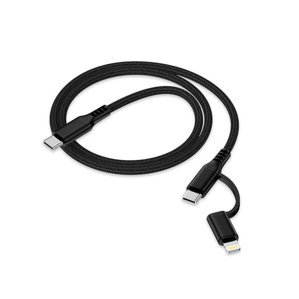 ?【PD急速充電対応】2in1 充電ケーブルは高純度銅芯を採用し、電気抵抗が低く、充電速度がより速くなり、充電時間も短縮してくれます。なお、PD30W の出力をサポートするので、iPhoneは30分で0%から50%まで、Samsung Ga...