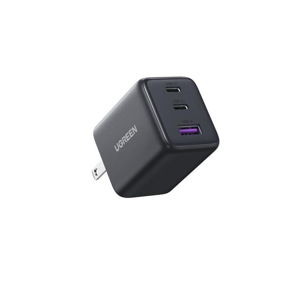 【1台であらゆるポータブルデバイスを充電】UGREEN 30W充電器には2*USB-C+1*USB-Aポートを搭載し、Cポートだけで最大30Wの出力電力を出力することができ、iPhoneシリーズを充電できるだけでなく、Macbookを充電す...