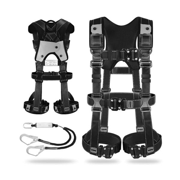 【全身反射材】：TT TRSMIMAフルハーネスは従来品に比べて、肩パッドの背中に大面積が反射材を利用するだけではなく、全身のベルト端にも反射材が縫い付けています。そのため、暗闇で照らされると遠くから際立って見えます。そしたら、着用者の位置...