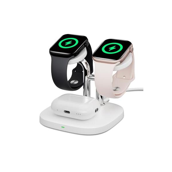 【Apple Watch対応・5W急速充電】従来の2.5Wから5Wにバージョンアップ！Apple Watch 10を約1.3時間でフル充電可能。忙しい朝や就寝前の短時間でも、しっかりチャージできます。【洗練されたデザイン】上品でスタイリッシ...