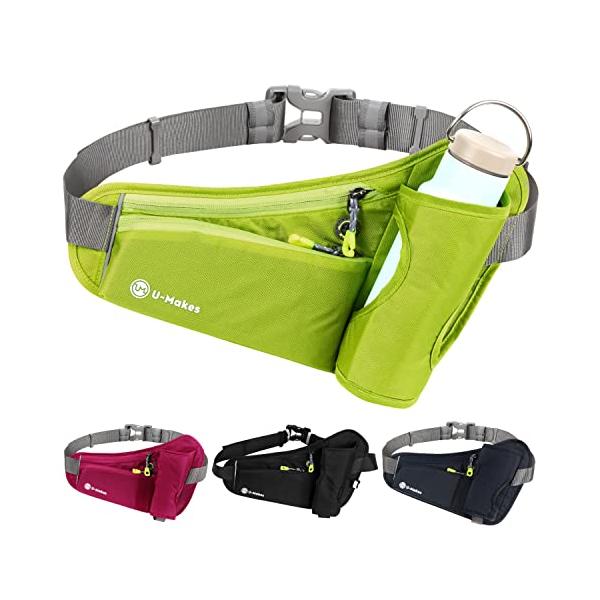 ?【ランニングに十分な収納力】U-Makes（ユーメイクス）軽快ランポーチ「ランエアー」の収納は、正面ポケット、メインポケット、ペットボトルホルダーの3ヶ所。正面ポケットには6.1インチサイズのiPhone14も入ります。イヤホン用ホールが...