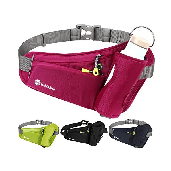 ?【ランニングに十分な収納力】U-Makes（ユーメイクス）軽快ランポーチ「ランエアー」の収納は、正面ポケット、メインポケット、ペットボトルホルダーの3ヶ所。正面ポケットには6.1インチサイズのiPhone14も入ります。イヤホン用ホールが...