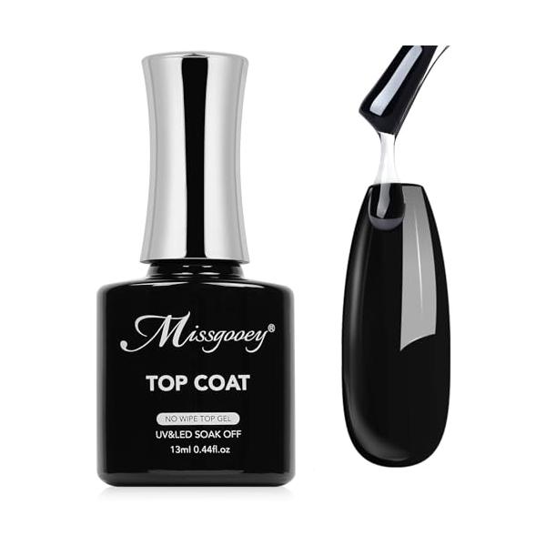 【Missgooeyノンワイプトップジェルが登場！】: Missgooeyのノーワイプジェルトップコートは28日以上の持続力と完璧な輝きを実現。柔軟性があるため、傷や欠け、汚れを防ぎます。美しい艶とクリスタルのような透明感が特徴です。【ノン...