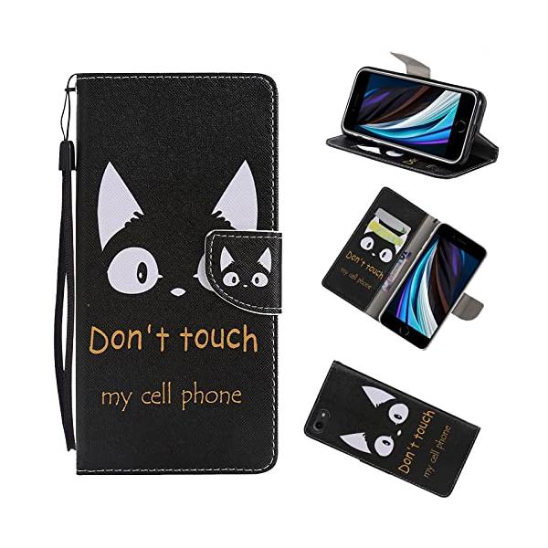 【対応機種】FOR iPhone SE 第3世代 / iPhone SE 第2世代 2020 用のスマホケース 手帳型 猫プリントカバー。とても可愛くて面白いがついて，とても人気の可愛い猫柄プリント，猫好きの方に大人気の手帳型カバーです。【...