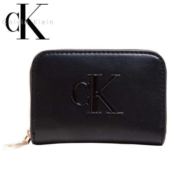 カルバンクライン Calvin Klein コインケース 小銭入れ ラウンドファスナー ミニマル モノグラム レディース メンズ LV04F1154G UB1 プレゼント ギフト ブランド ラッピング BOX付フロントのCKロゴが印象的なC...