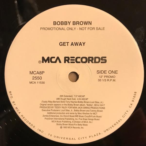 タイトル：Get Away MK Remixアーティスト：Bobby Brownメディア：Near Mintスリーブ：Very Good +1993年リリースのハウスクラシック。デトロイトのMKによる、正規盤未収録のMK Rough Nec...