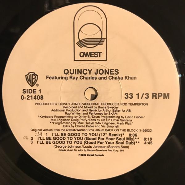 タイトル：I'll Be Good To Youアーティスト：Quincy Jones Featuring Ray Charles And Chaka Khanメディア：Very Good +スリーブ：Very Good1989年リリースの...