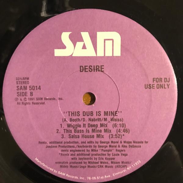 タイトル：Desireアーティスト：This Dub is Mineメディア：Very Good +スリーブ：Very Good1991年リリースのハウスクラシック。Vicky DのThis Beat Is Mineのカヴァー。George...