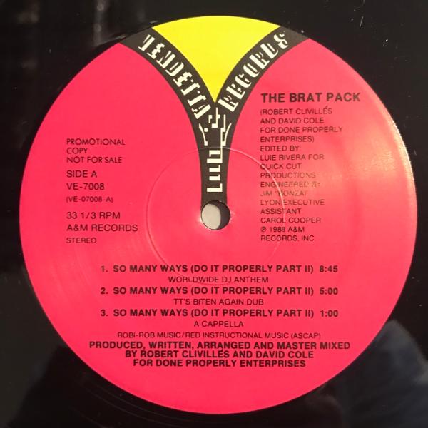タイトル：So Many Ways (Do It Properly Part II)アーティスト：The Brat Packメディア：Very Good +スリーブ：Very Good+1988年リリースのビッグヒット、A1のWorldwi...