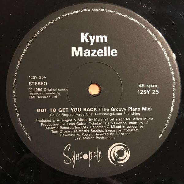 タイトル： Got To Get You Backアーティスト：Kym Mazelleメディア：VG+スリーブ：VG+1989年リリースのハウスクラシック。Ce Ce Rogers作、Marshall Jeffersonプロデュース、Bla...