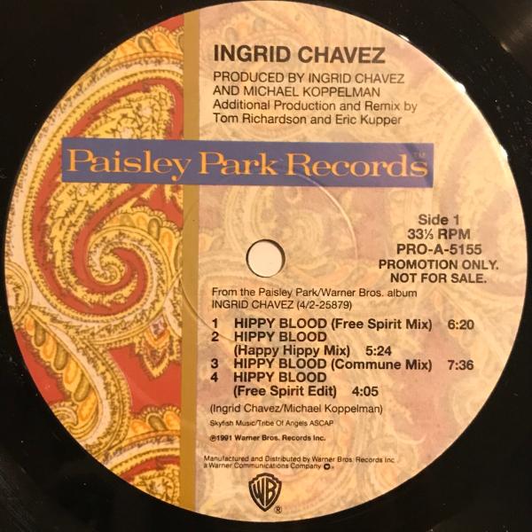 タイトル： Hippy Bloodアーティスト：Ingrid Chavezメディア：VG+スリーブ：VG1992年リリース。Princeマニアならみんな知ってるIngridのファーストアルバムからのシングルカット。Paisley Park（...