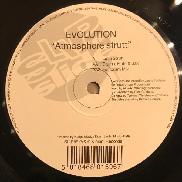 タイトル： Atmosphere Struttアーティスト：Evolutionメディア：NMスリーブ：NM1997年リリース、Lenny Fontana Produceのインストラテンハウス。昼間でも聴ける軽いラテンです