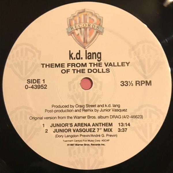 タイトル： Theme From The Valley Of The Dollsアーティスト：k. d. langメディア：NMスリーブ：NM1997年リリースの映画The Valley Of The Dollsのテーマソングカバーというか...