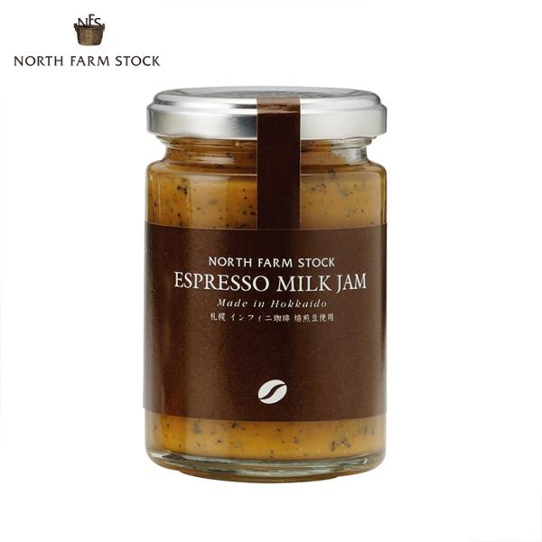 厳選した焙煎豆を使用したエスプレッソミルクジャムは、ミルクジャムの甘さとコーヒーの苦味が混ざり合った大人のミルクジャムです。アレルギー成分：乳成分原材料：濃縮乳(生乳(北海道産))、グラニュー糖、蜂蜜、コーヒー豆、寒天、(一部に乳成分を含む...