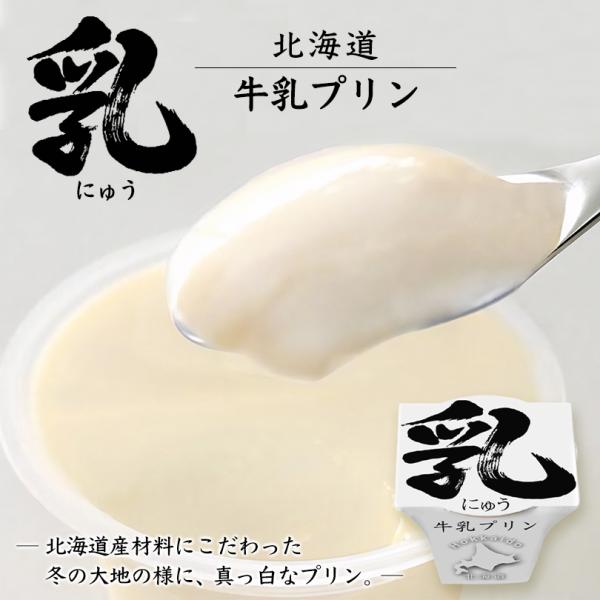 濃縮した北海道産牛乳と北海道産砂糖を使用することで牛乳本来の味を引き立たせた濃厚なプリンに仕上げました。アレルギー成分：乳成分・大豆原材料：濃縮乳、乳等を主要原料とする食品、砂糖、ゲル化剤(加工澱粉、増粘多糖類)、乳化剤、香料、安定剤(増粘...