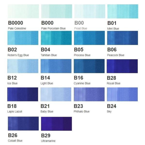 コピックインク B 青 ブルー コピック 補充 インク COPIC Blue B0000 B000 B00 B01 B02 B04 B05 ...
