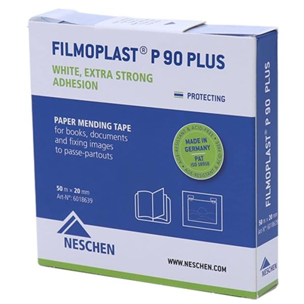 特殊中性紙に無酸性糊を塗布した強粘着タイプの額装用テープ『フィルムプラストP90プラス』。世界各国の画材店・文具店で愛用されている製品。ドイツネーシェン社が製造する高品質テープにより長期にわたり安心して使うことができます。特殊中性紙を使用し...