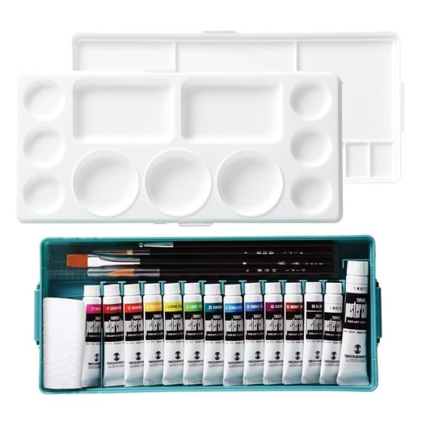 ポスターカラー プライムセットポスターカラーといえば、ターナー一般の不透明水彩絵具の仲間なのに、ムラなくきれいに塗れる、ポスターカラー。あざやかでマットに仕上がり、ナキ・にじみもありません。描きやすさで、広く愛されています。使用用途○粘性調...