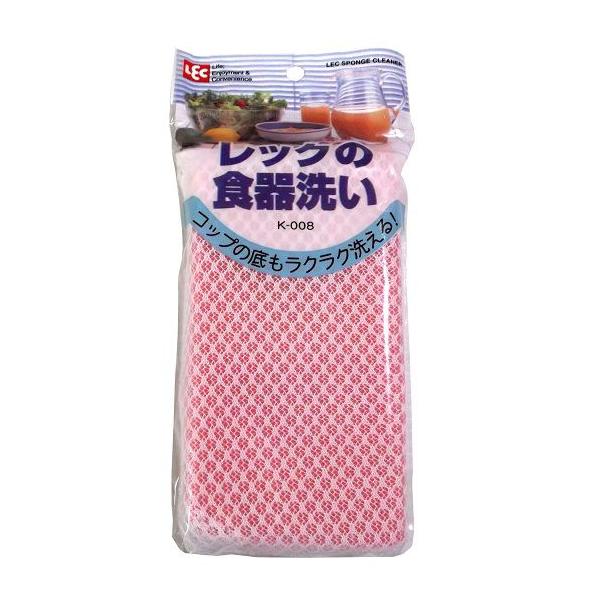 泡立ち、水切れの良い食器洗いです。レックだとスポンジがへたれにくい。材質　ネット：ナイロン　スポンジ：ポリウレタンサイズ　8ｃ*16.5ｃ*厚2ｃｍ【たわし、タワシ、亀の子たわし、食器洗い、スポンジ、キッチンスポンジ、掃除ブラシ、業務用タワ...