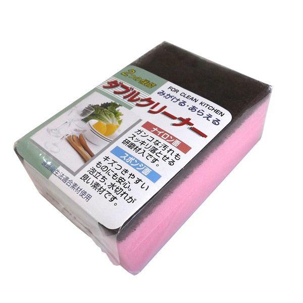研磨材入りのナイロン面と泡立ち、水切れの良いスポンジ面が一つになったキッチンスポンジです。キクロンやスコッチブライトよりかなり安い。材質　ナイロン不織布（研磨材入り）　スポンジ：ポリウレタンサイズ　7.5ｃ*11ｃ*厚4ｃｍ※写真のスポンジ...