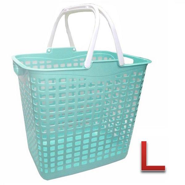 レジャー・行楽に。おもちゃ収納。洗濯バスケットとして。材質　本体・ハンドル：ポリプロピレンサイズ　約440*325*H403ｃ色　ブルー【洗濯かご、脱衣かご、脱衣カゴ、カラフル、ショッピングバスケット、手付きかご、収穫かご、買い物かご、買い...