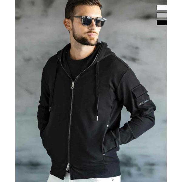 【セットアップ対応品番】カーゴパンツ：usb-24038SIZE本体：ポリエステル65%, 綿35%リブ：ポリエステル65%, 綿31%, ポリウレタン4%COMPS 約(着丈65 肩幅45 身幅51 袖丈61.5)cmM 約(着丈67 肩...