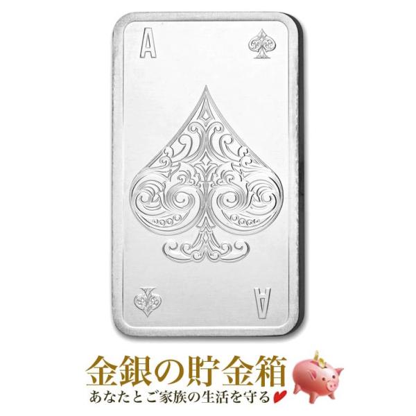 商品名 トランプシルバーバー 10オンス エースオブスペード発　行 サンシャイン ミント品　位 99.9% (純銀)重　量 311g（10オンス）状　態 新品同梱品 保証書《安心の本物保証》【新品・保証書付き】