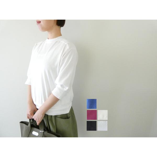 color(1)サラシ(2)ライトグレー(3)ブルー(4)ブラック(6)生成(9)グレープsizeF( 身幅 54cm 総丈 58cm )quality綿　100%　日本製モデル身長　162　cmメーカー希望小売価格　￥　9,000+税当店...