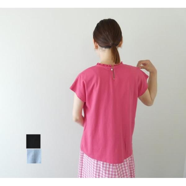 color(340)ローズ(430)ストーンブルー(990)ブラックsize2( 身幅 50cm 総丈 60cm )quality綿　100%　日本製モデル身長　162　cmメーカー希望小売価格　￥　7,000+税当店の商品は実在店舗でも同...
