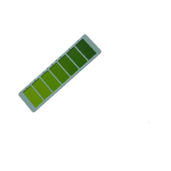 【商品概要】水稲の葉色濃度が簡単・正確に測定1〜7の色票大きさ:10×36×0.5cm　重量:145g【商品説明】●色票は1(淡い)から7(濃い)まで明るさを等間隔に設定してあります。色調は全国各地の稲の葉色を分光的に解析して得たデータをも...