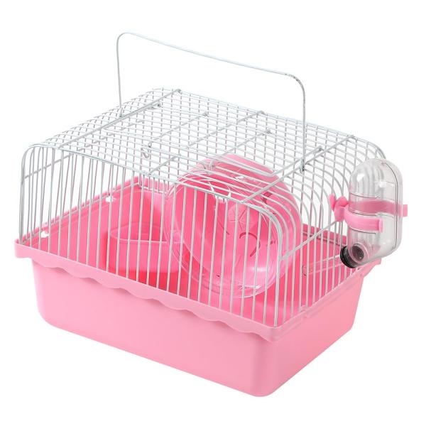 【商品概要】【ペットとのお出かけに】旅行や通院時に便利な小動物用おでかけキャリーケースです。上部は金属製のケージのため丈夫で通気性も良く、いつでもペットの様子を確認できます。【様々な用途に】回し車や移動中でも水をあげられるように給水ボトルも...