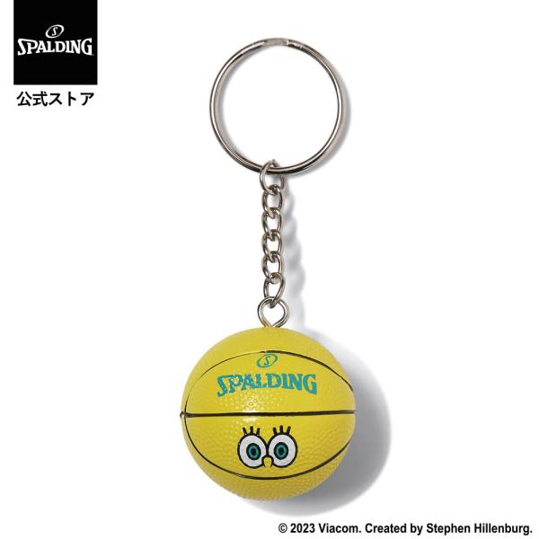 ●サイズ：直径3.8cm●スポンジ・ボブの顔がプリントされたバスケットボール型キーチェーン。【accessorie】【keychain】【lowprice】【spongebob】SPALDING スポルディング バスケ バスケットボール ア...