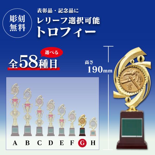 【サイズ】高さ19.0cm 　重量約130g【材　質】本体／樹脂製台座／樹脂製【種　目】レリーフの種目はお好きなものをお選びいただけますので、ご指定ください。レリーフサイズ　直径4.5cm【文字彫刻】文字彫刻は無料です。★各種イベントにおす...