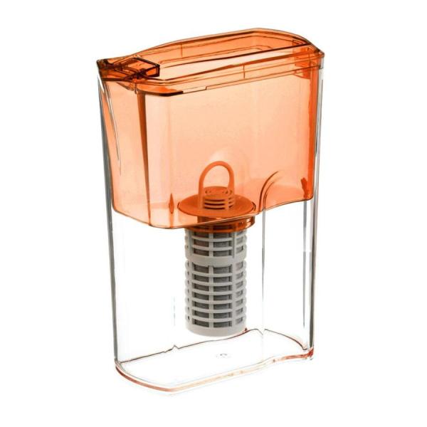 14時までのご注文で当日発送！！【ガイアの水135 ポット型浄水器 (オレンジ)】●セットの内容・ポット型浄水器本体・ポット用カートリッジ・取扱説明書●ろ過流量・0.2リットル／分●カートリッジ交換目安・4リットル／日で約３ヶ月・2リットル...