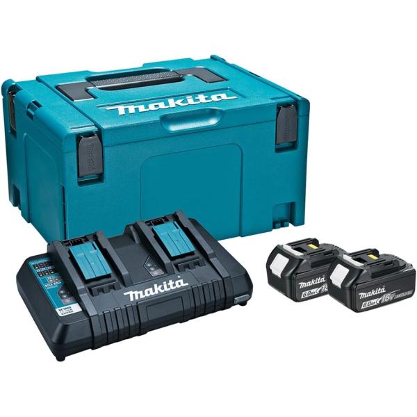 全て純正品となります。【商品内容】ケースBL1860Bバッテリー2個DC18RD 二口充電器【商品詳細】スライド式Li-ion18V・6.0AhバッテリBL1860B2本と2口急速充電器DC18RD、連結できるシステムケースマックパック(タ...