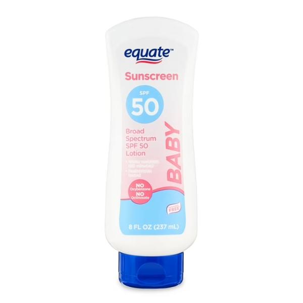 Equate ベビー 広域スペクトラム サンスクリーンローション SPF50 8fl oz（約237ml）赤ちゃんのデリケートな肌を紫外線から守るために設計された処方。やさしくすばやくなじみ、日差しを受ける部分をしっかりカバーします。赤外線...