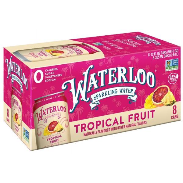 トロピカルフルーツ フレーバーのナチュラルスパークリングウォーター 12fl oz（約355mL）、8本セット。 ゼロカロリー、砂糖不使用、甘味料不使用、ナトリウムゼロで、爽やかな炭酸と本格的なフルーツフレーバーを楽しめます。 非遺伝子組換...
