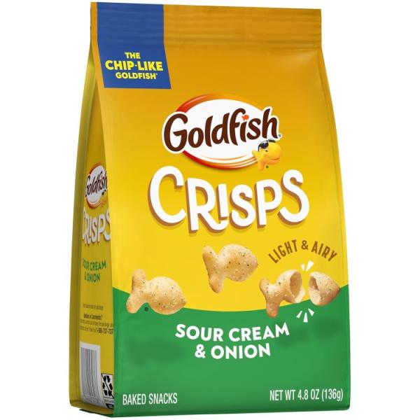 ゴールドフィッシュ クリスプス サワークリーム＆オニオン味は、ポテトと小麦を使用して焼き上げた、軽やかでサクサクとした食感のベイクドチップクラッカーです。 まろやかなサワークリームのコクと、オニオンの風味がバランスよく広がり、ひとくちごとに...
