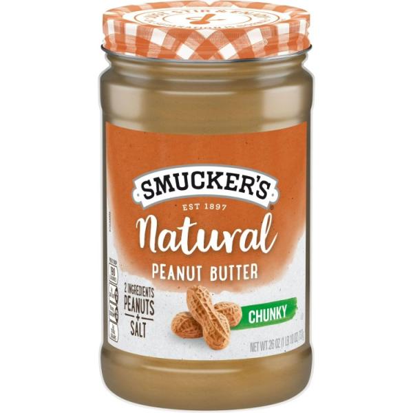 シンプルでおいしいピーナッツバターをお探しの方におすすめのナチュラルタイプです ピーナッツと塩のみで作られた、香ばしい風味と食感が楽しめるクランチタイプのピーナッツバターです スムッカーズのナチュラルフルーツスプレッドと合わせた定番のサンド...